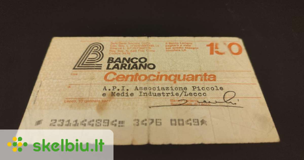 Senas banknotas Italija - Skelbiu.lt