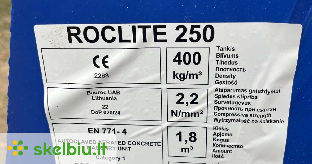 Blokeliai 600x250x200 Roclite250. 2kubai 200eur - Skelbiu.lt