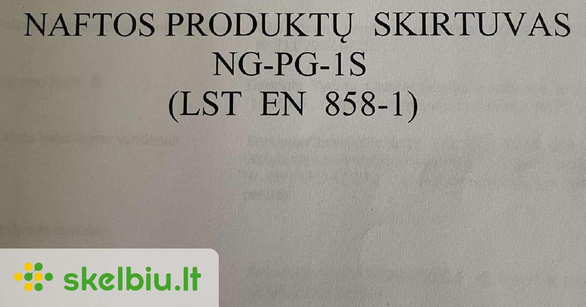 Naftos produktų gaudyklė NG-pg-1s - Skelbiu.lt