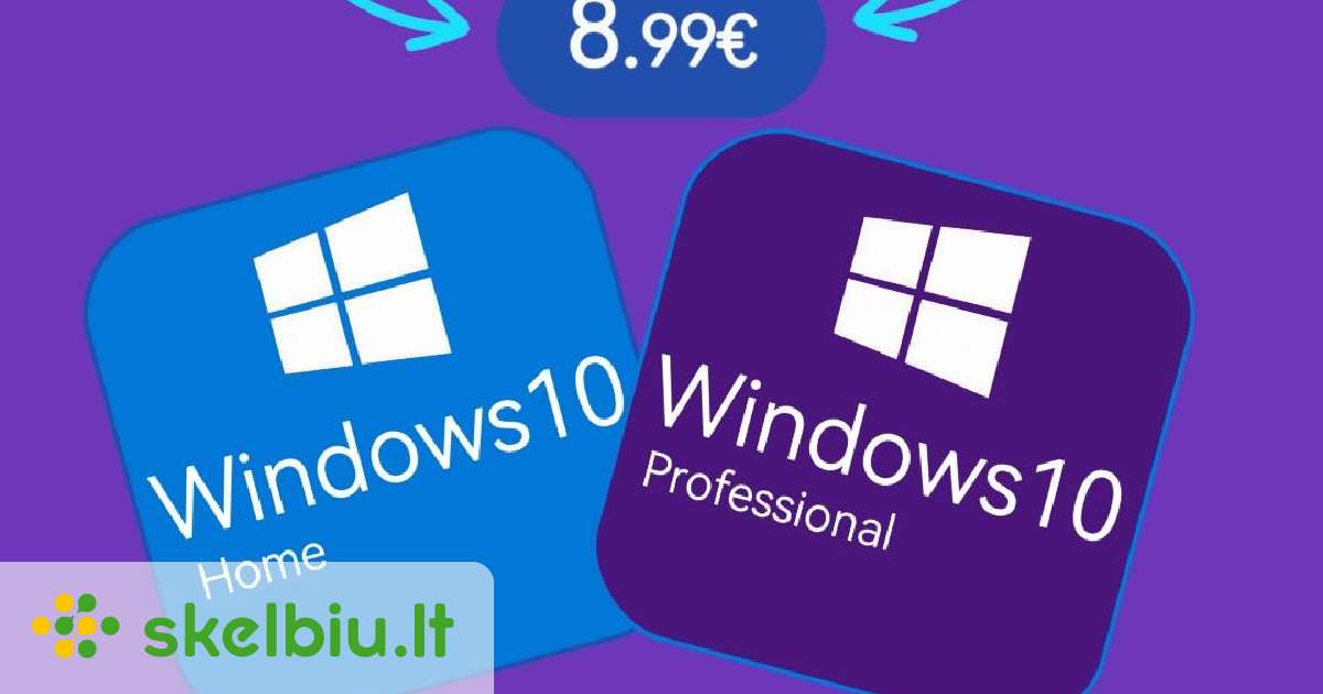Windows 10 aktyvacijos raktai (key) Pro ir Home - Skelbiu.lt