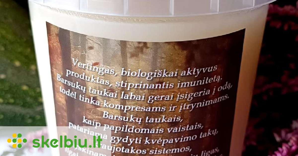 Natūralūs barsuko taukai! - Skelbiu.lt