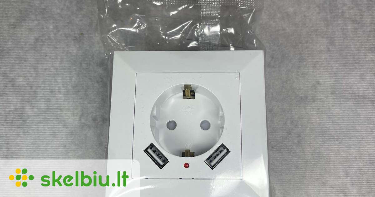 Kištukinis lizdas rozetė su dviem Usb - Skelbiu.lt