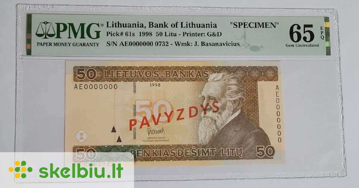 50 Litų pavyzdys Pmg 65 - Skelbiu.lt