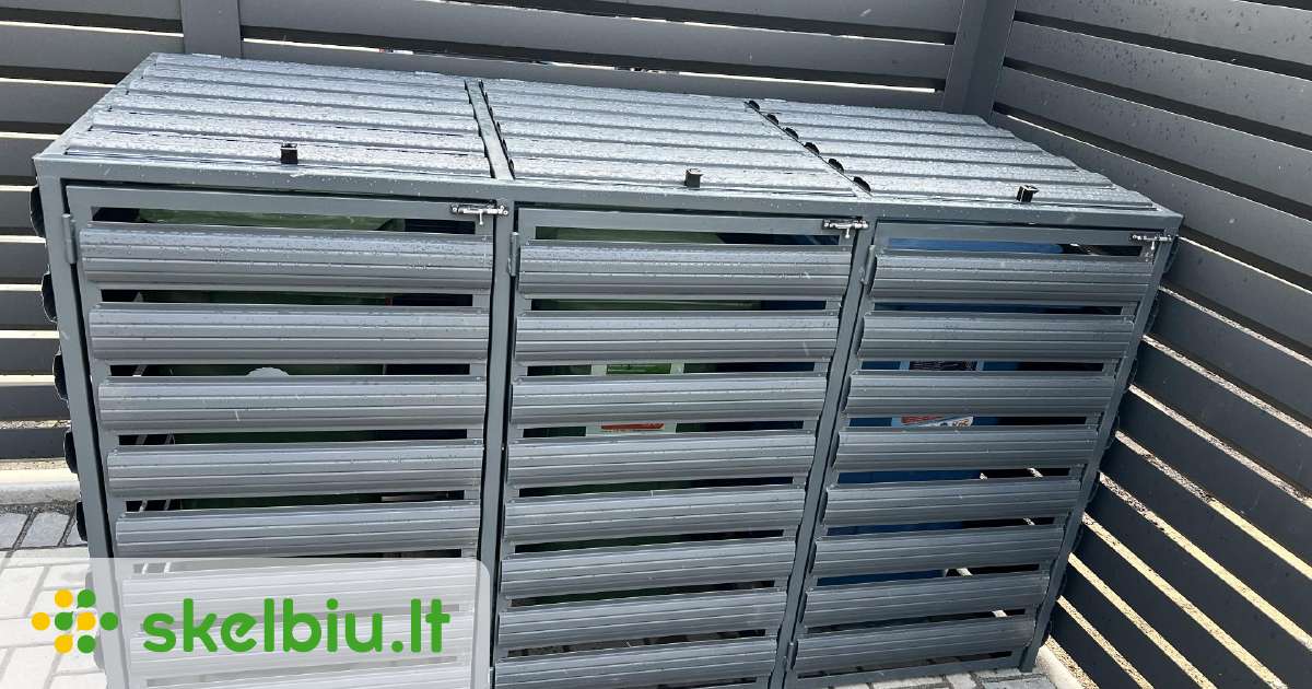 Metalinė 3 šiukšlių konteinerių pastogė. - Skelbiu.lt