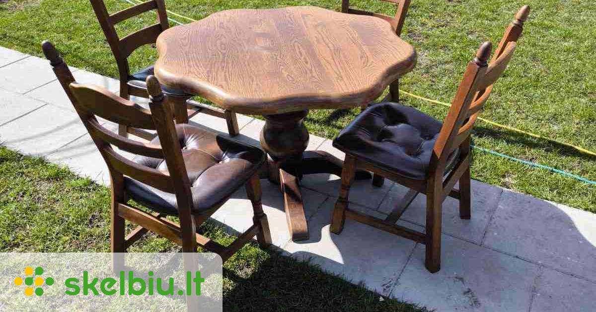 Azuolinis stalas su kedemis - Skelbiu.lt