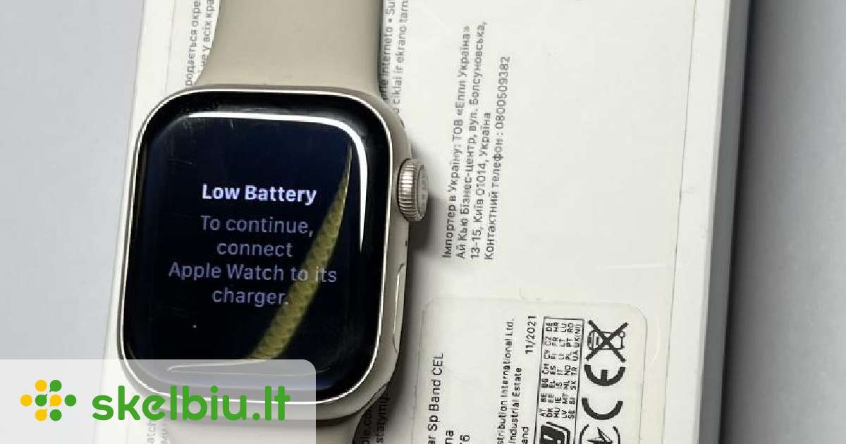 Apple Watch 7 Series GPS+cellular 41mm A2476 - Skelbiu.lt