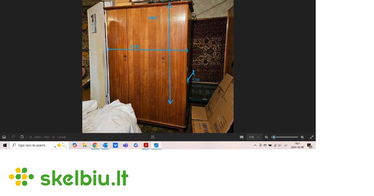 Parduodama vintažinė rūbų spinta, spintelė su veid - Skelbiu.lt