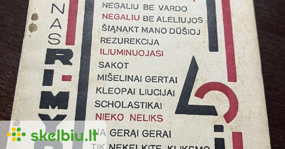 A. Rimydis - Knyga be vardo. 1926m. - Skelbiu.lt