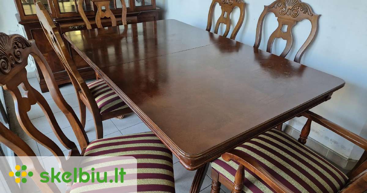 Tvirtas Medinis stalas + 6kėdės! - Skelbiu.lt