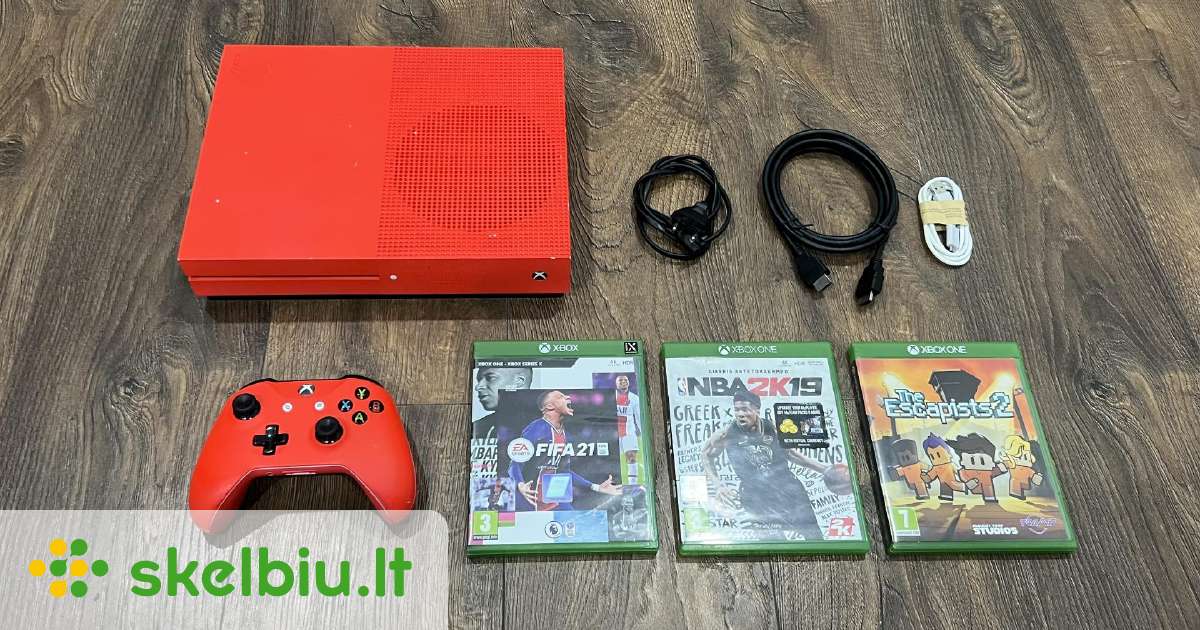 Xbox One S, Red, 1tb/3 žaidimai CD - Skelbiu.lt