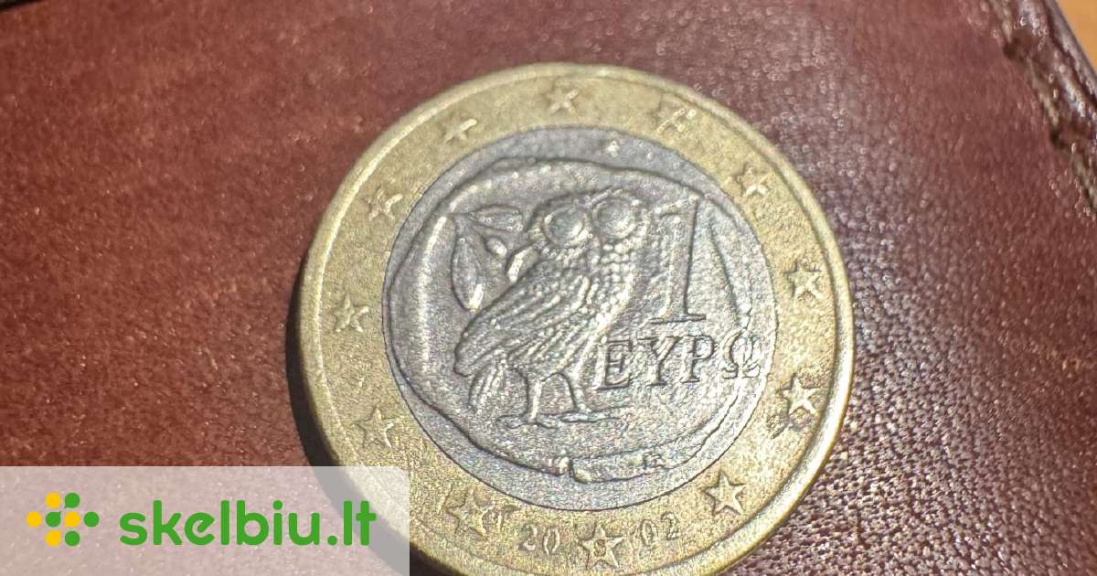 1euro moneta peleda su S raide - Skelbiu.lt