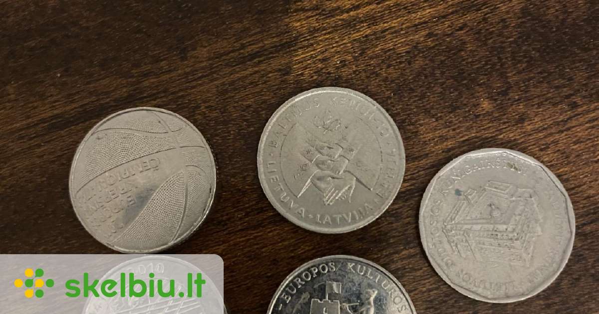 1lito kolekcines monetos 5 vnt. - Skelbiu.lt