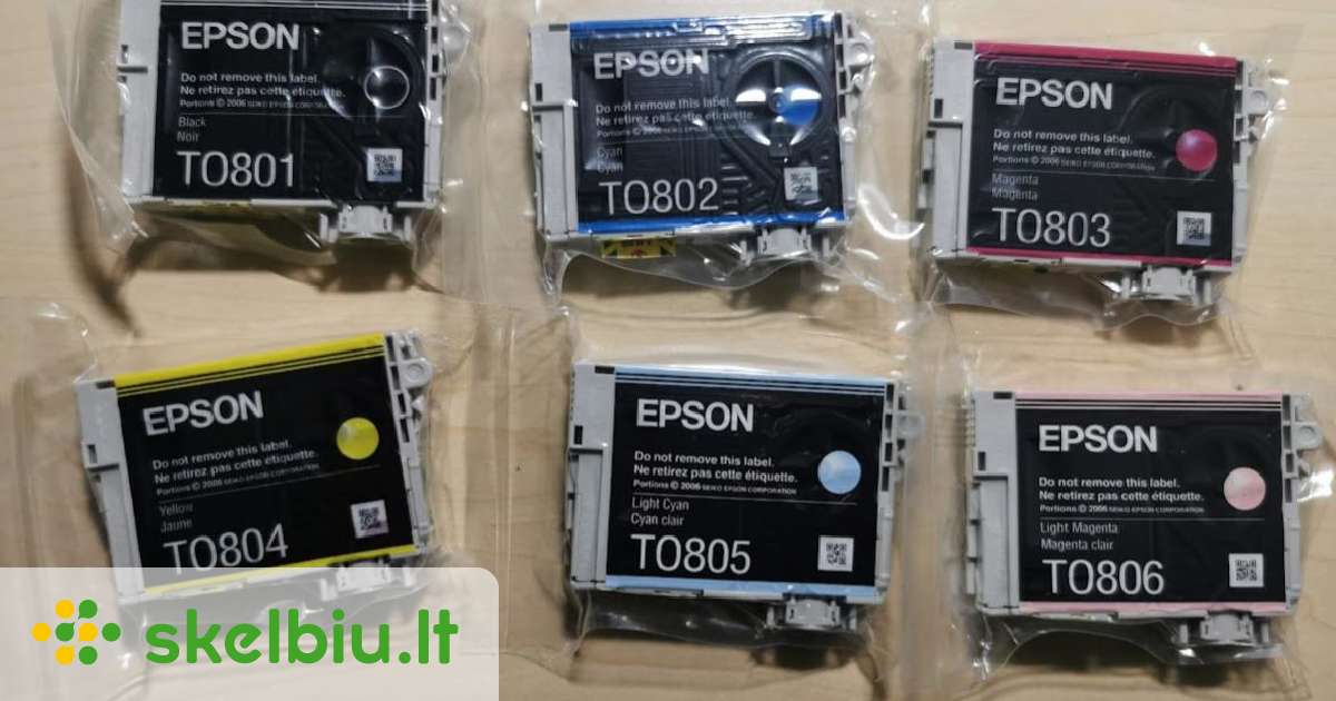 Epson originalios kasetes T0801/2/3/4/5/6 - Skelbiu.lt