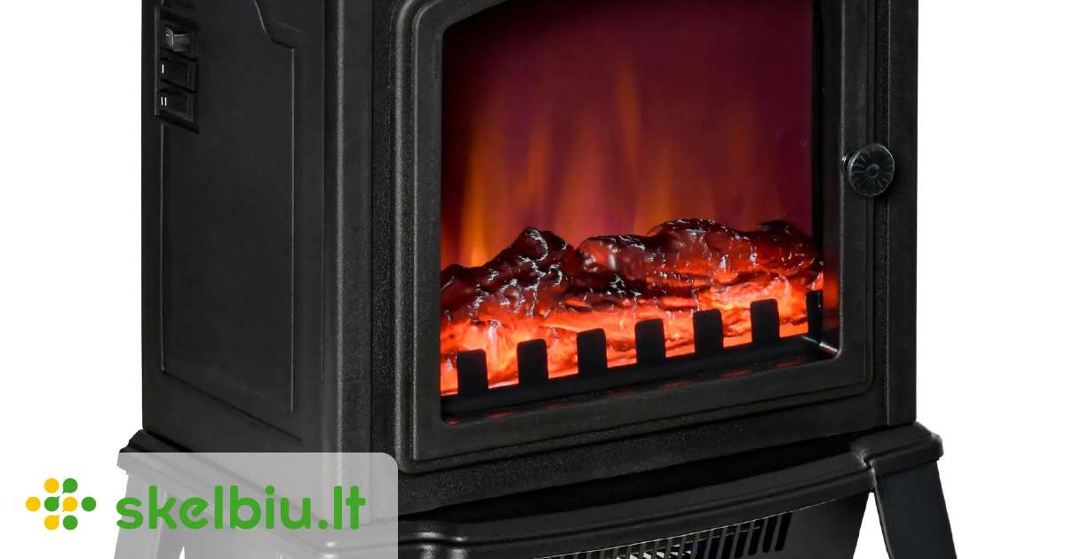 Elektrinis židinys su LED liepsnos efektu, 2000w, - Skelbiu.lt