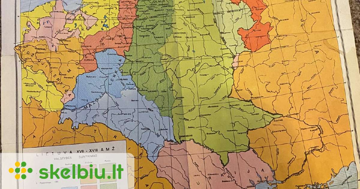 Lietuvos istorinis žemelapis XVI-XVIII amzius - Skelbiu.lt
