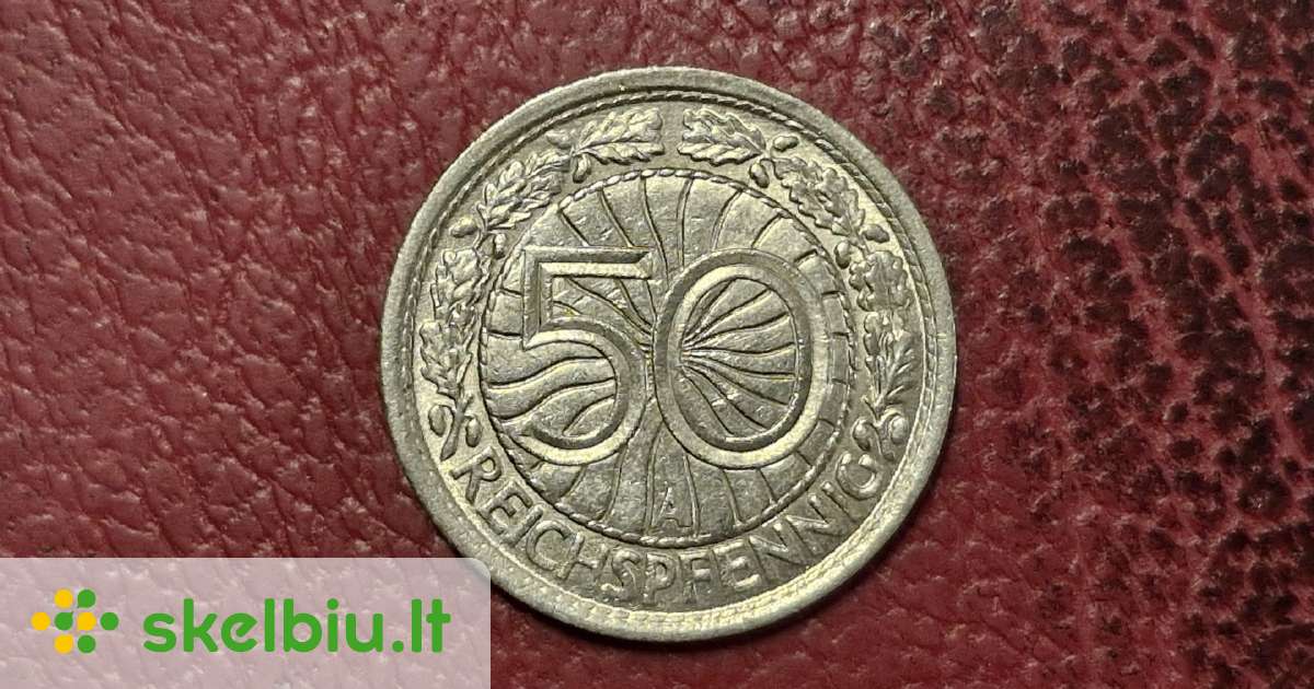 Vokietija 50 reichspfenigų, 1936a Km# 49 - Skelbiu.lt