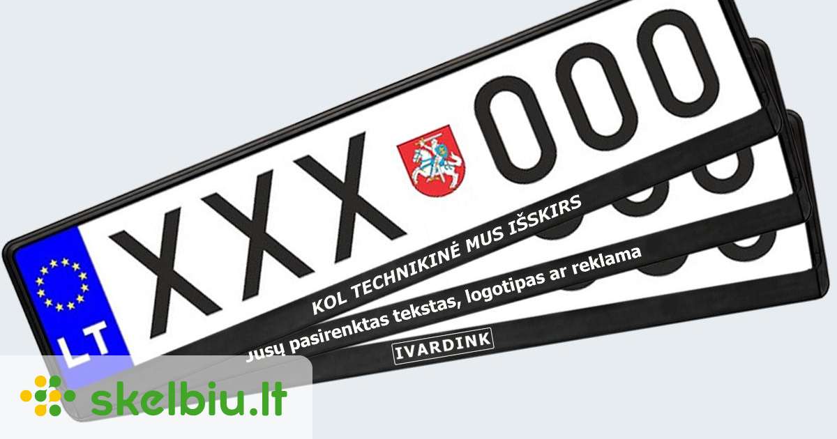 Personalizuoti numerių rėmeliai su užrašu - Skelbiu.lt