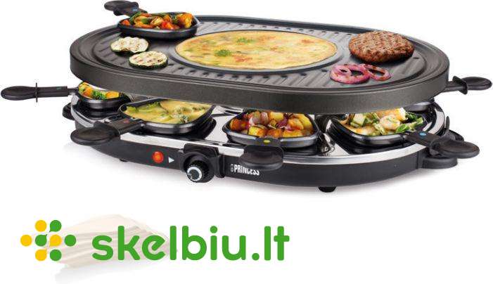 25-9 Princess Raclette 8 Oval Grill Party - Skelbiu.lt