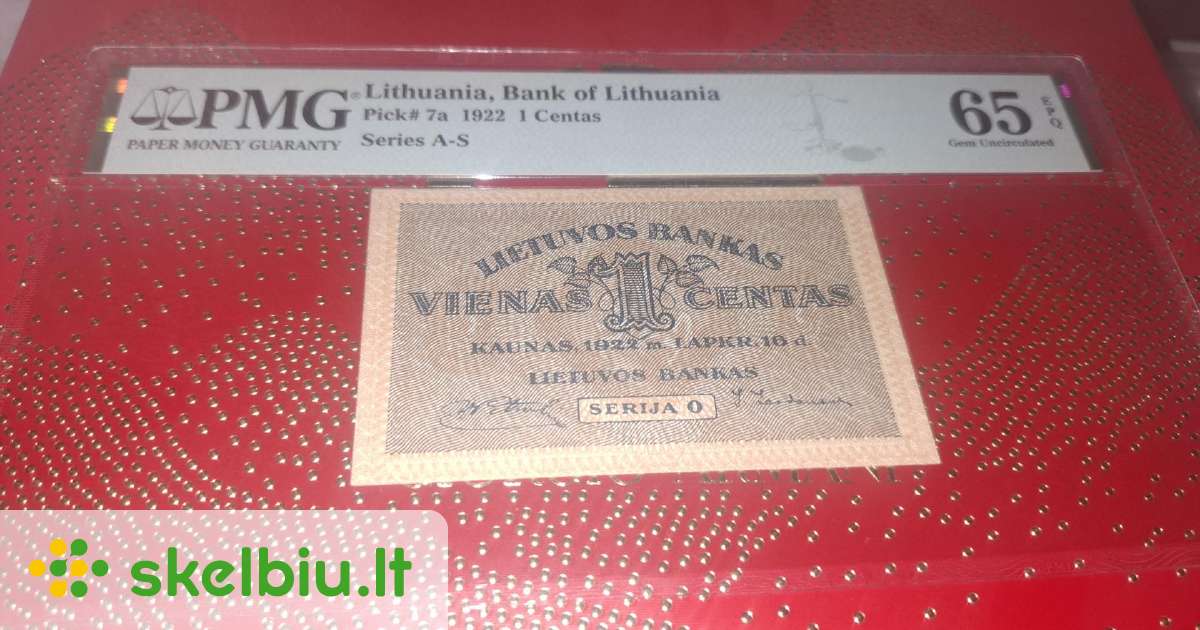 1centas pmg 65 - Skelbiu.lt