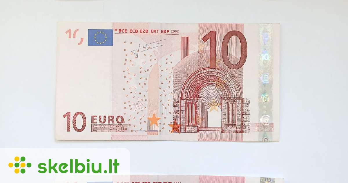 10 euro banknotai, 2002 - Skelbiu.lt