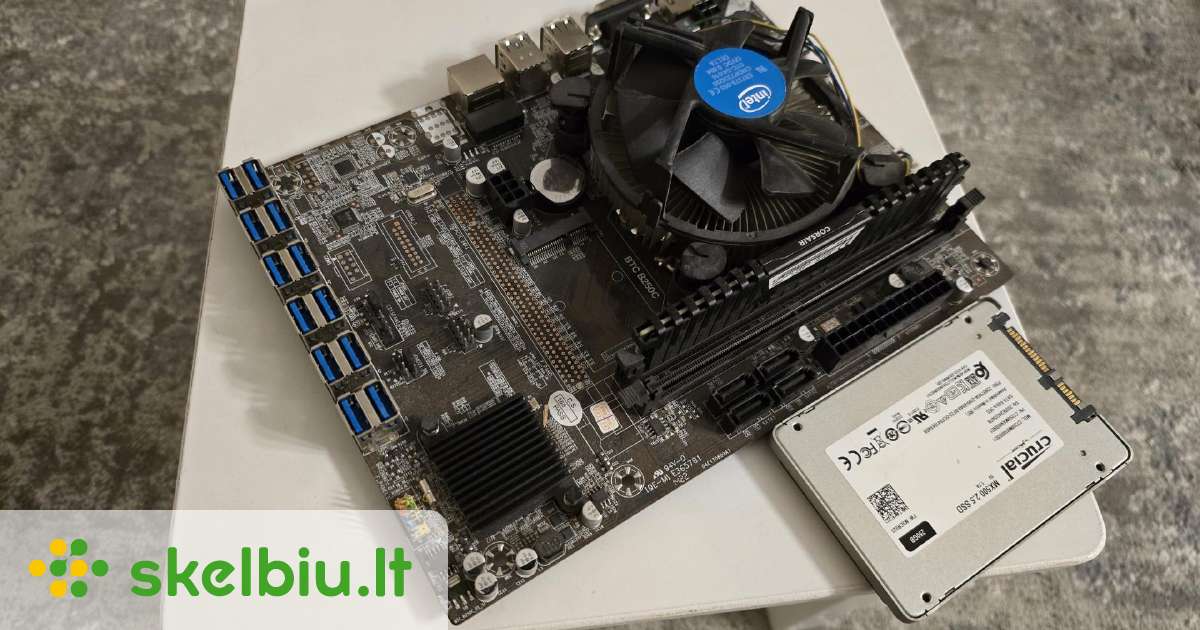 Btc B250c + Intel + 8gb RAM + 250gb SSD + WiFi - Skelbiu.lt