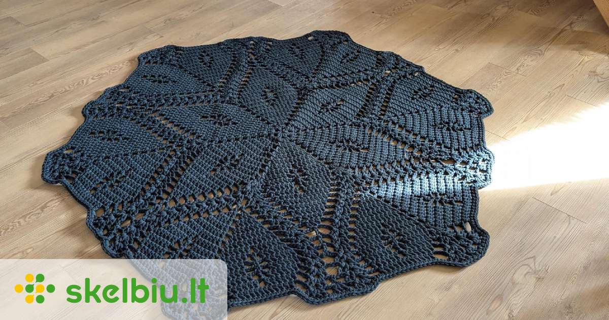 Nertas, rankų darbo kilimas 160 cm, žalias - Skelbiu.lt