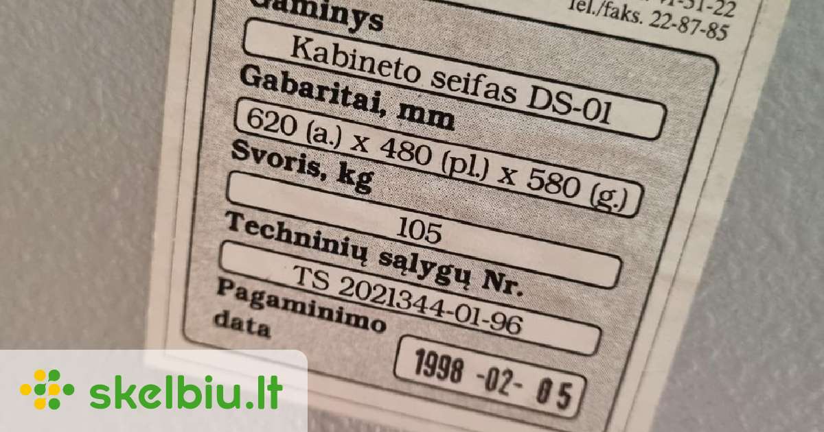 Vildeta rimtas seifas. - Skelbiu.lt