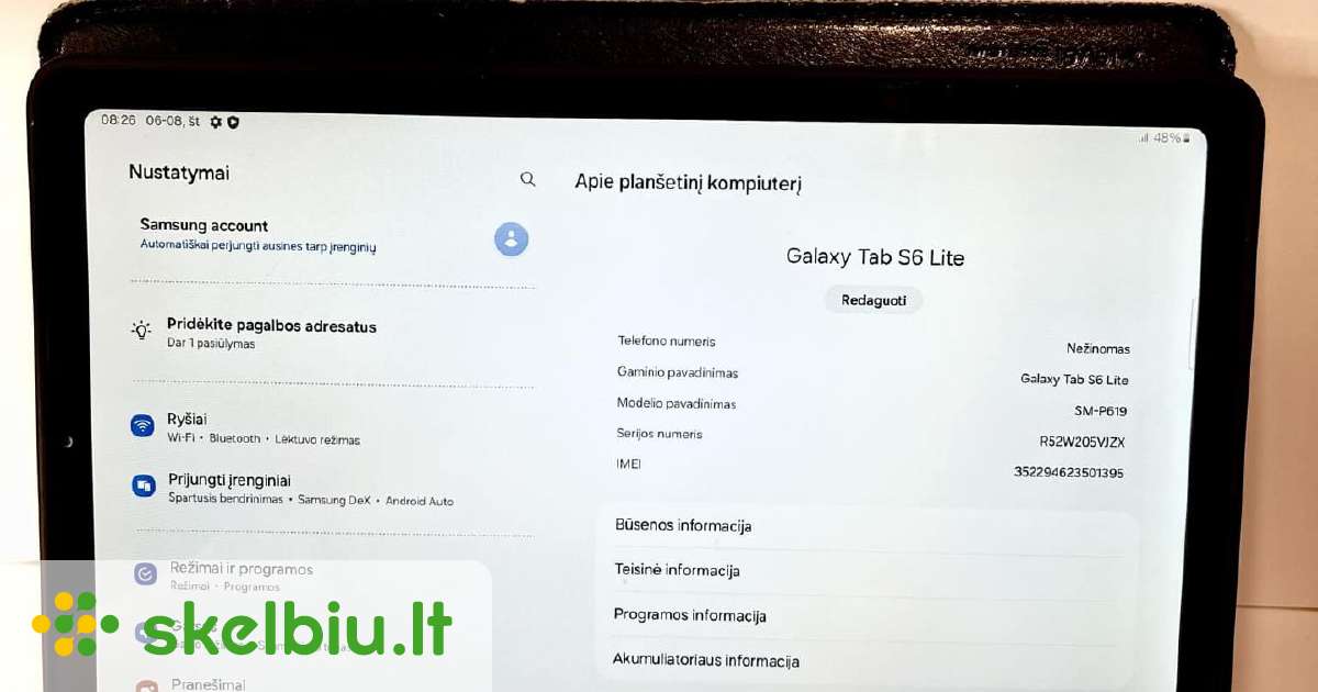 Samsung Galaxy Tab S6 Lite - Skelbiu.lt