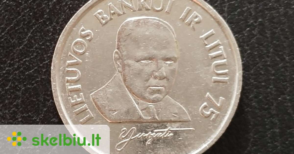 1 litas proginė moneta 1997 Vladas Jurgutis - Skelbiu.lt