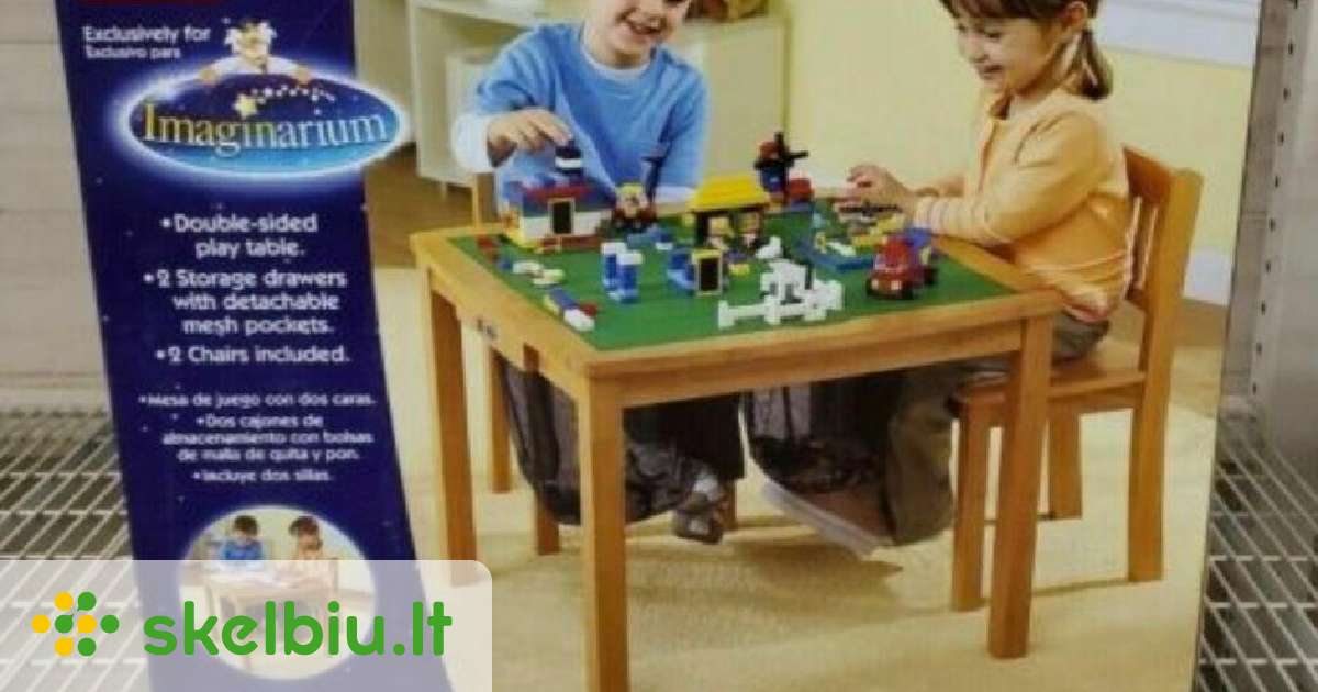 Lego žaidimų staliukas vaikams su 2 kėdutėmis - Skelbiu.lt