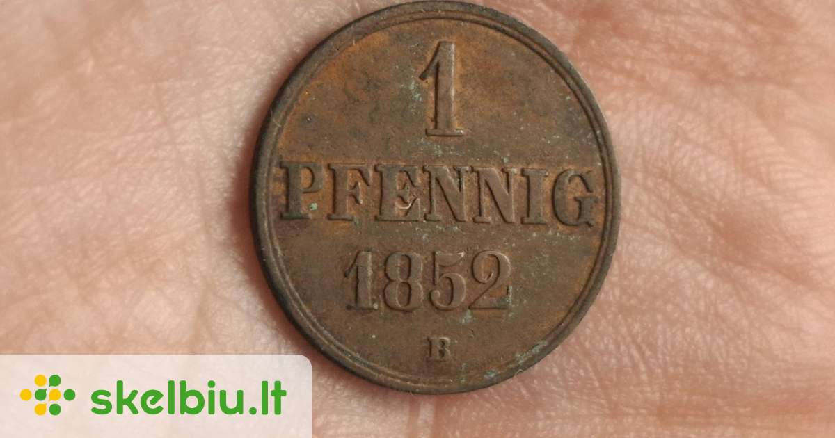 Hannover 1 pfennig 1852 - Skelbiu.lt