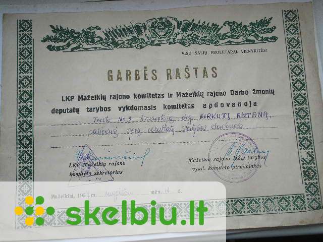 Garbes rastas 1957 - Skelbiu.lt