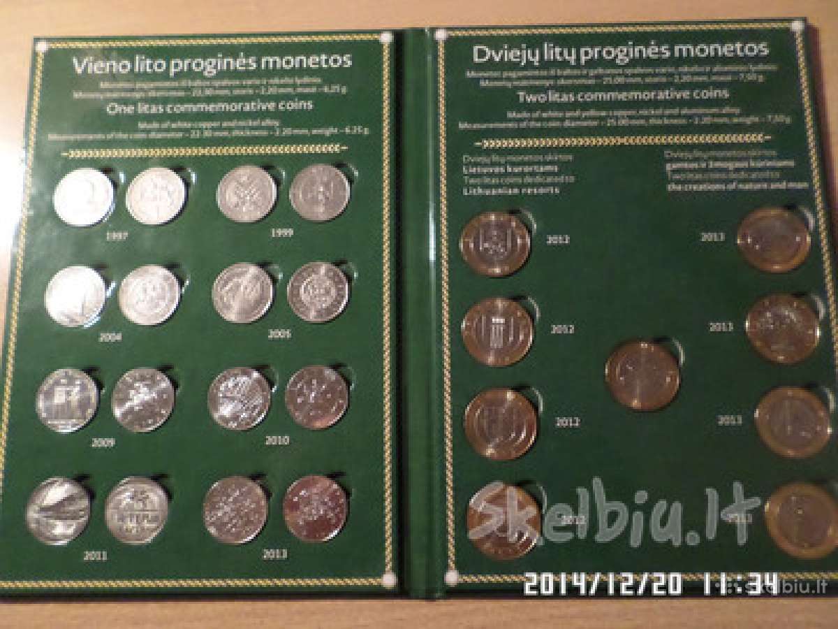 1 lito ir 2 litų Unc rinkinys (orginali dovana) - Skelbiu.lt