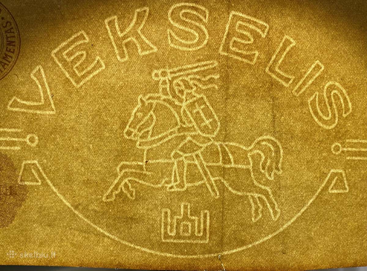 Antikvarinis 1934 m. Lietuvos banko vekselis su - Skelbiu.lt