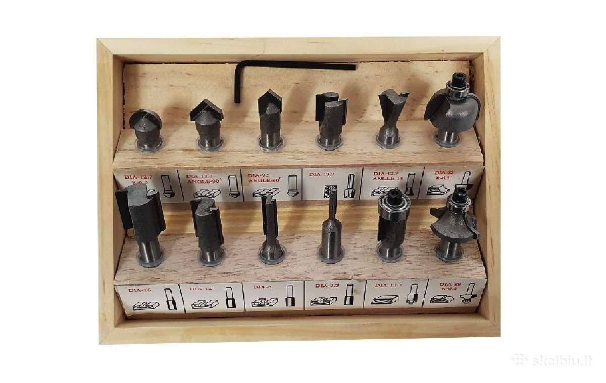 Frezų rinkinys / frezos medžiui 12vnt. - Skelbiu.lt