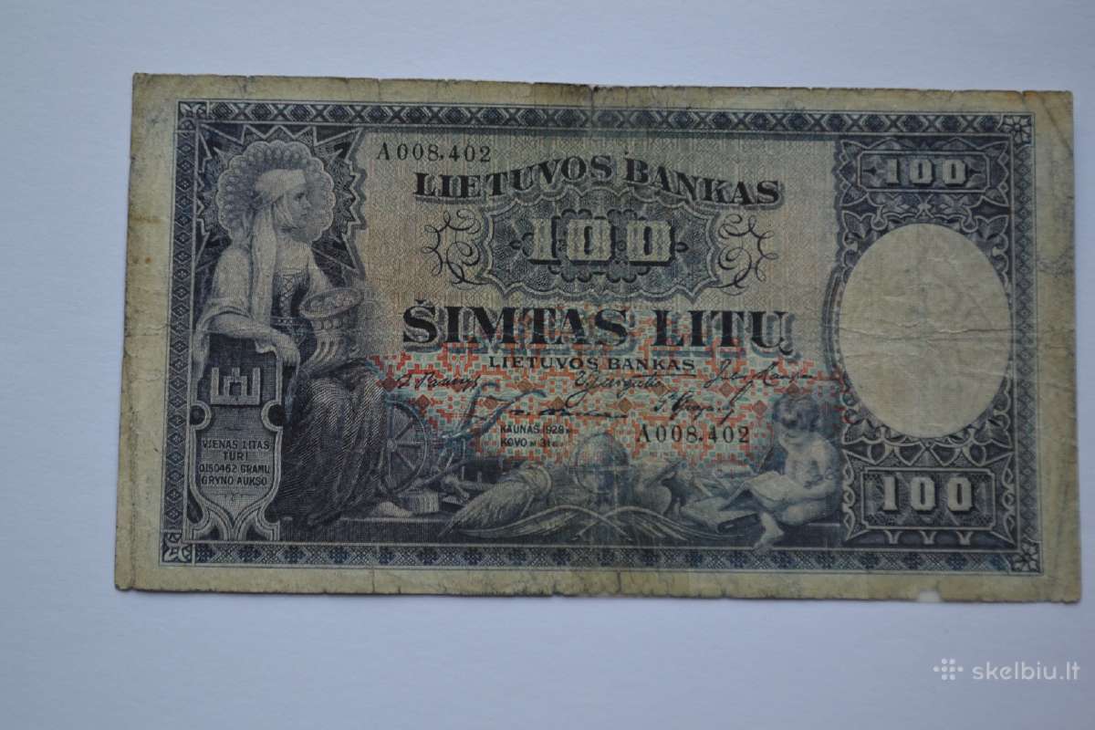 100 litu 1928 m. - Skelbiu.lt