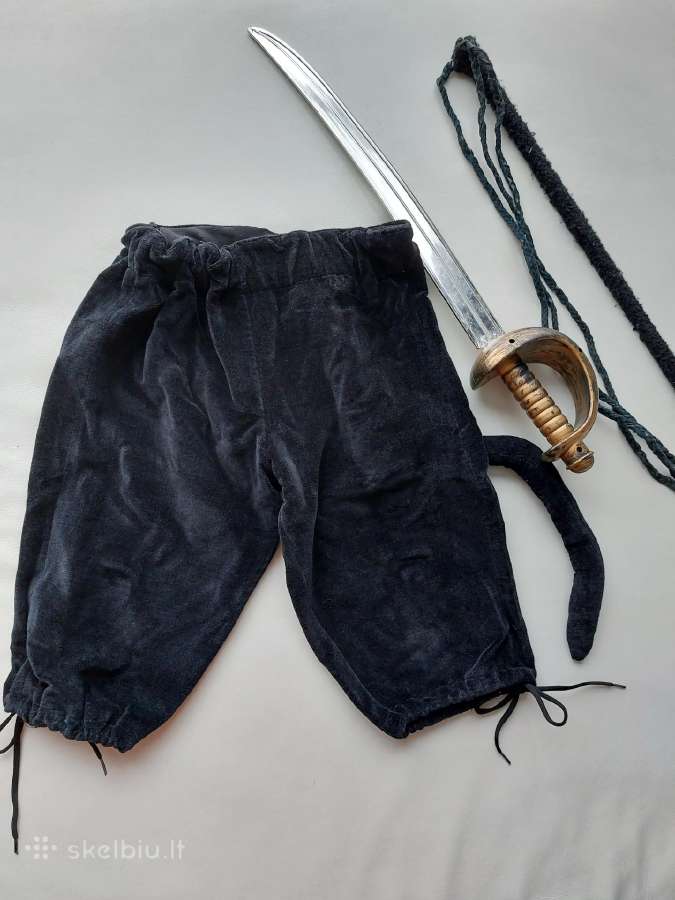 Juodo barchato kelnytės su uodega darželinukui - Skelbiu.lt