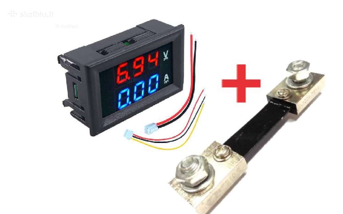 Dc Ampermetras ir voltmetras (100a, 100v) +šuntas - Skelbiu.lt