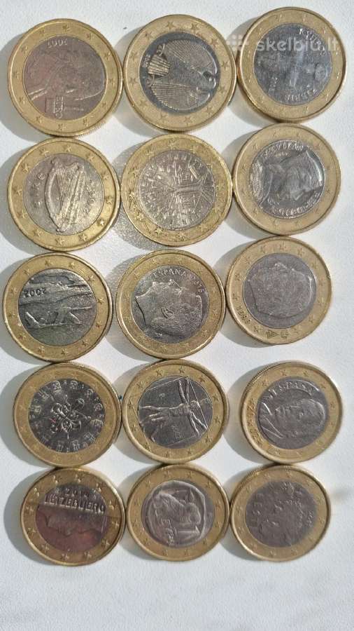 Apyvartinės 1 euro monetos po 2€ - Skelbiu.lt