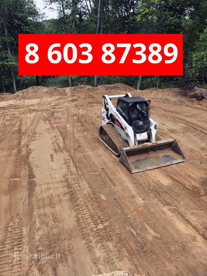 Bobcat paslaugos, grėblys, greideris, apželdinimas - Skelbiu.lt