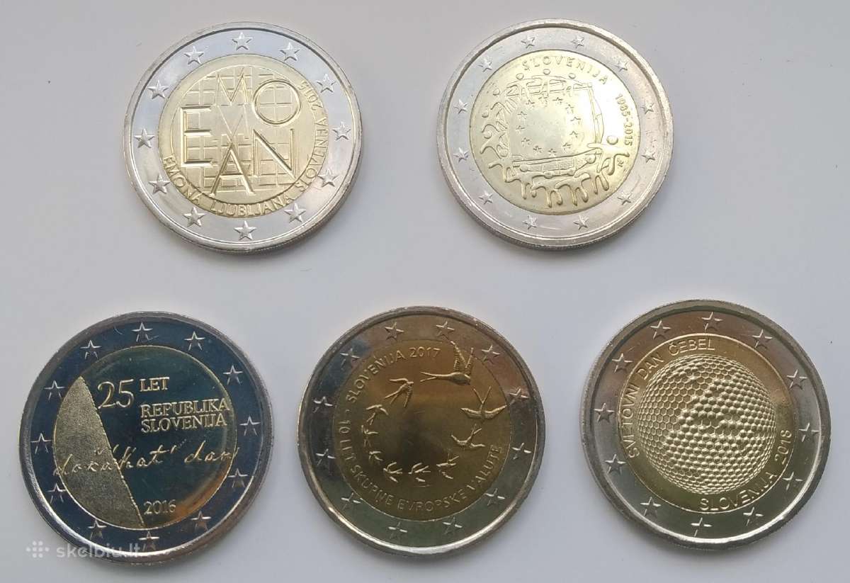 Slovėnija proginiai 2€ monetos unc - Skelbiu.lt