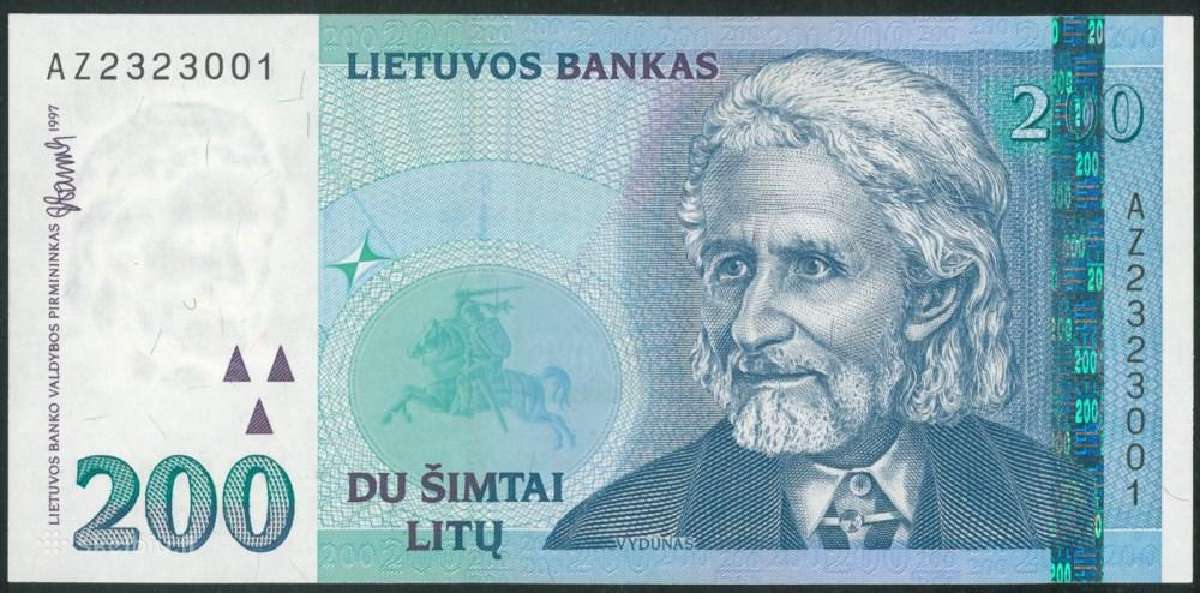 Pirkčiau 200 Litų 1997 m. Unc banknotą - Skelbiu.lt
