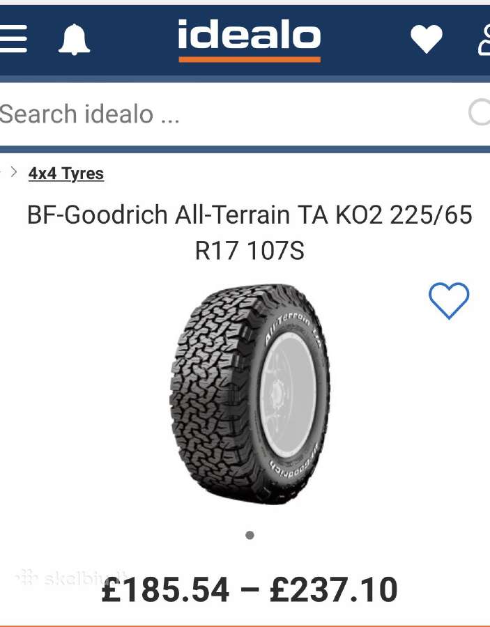 Bfgoodrich All Terrain Ko2 R17 225/65 - Skelbiu.lt