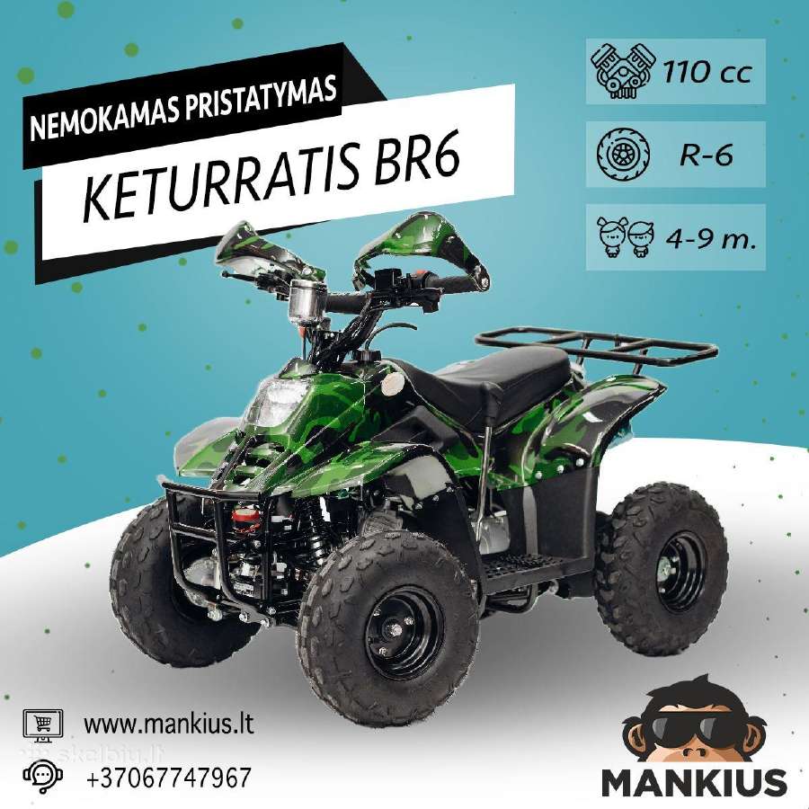 Naujas keturratis keturtakčiu varikliu 110cc - Skelbiu.lt