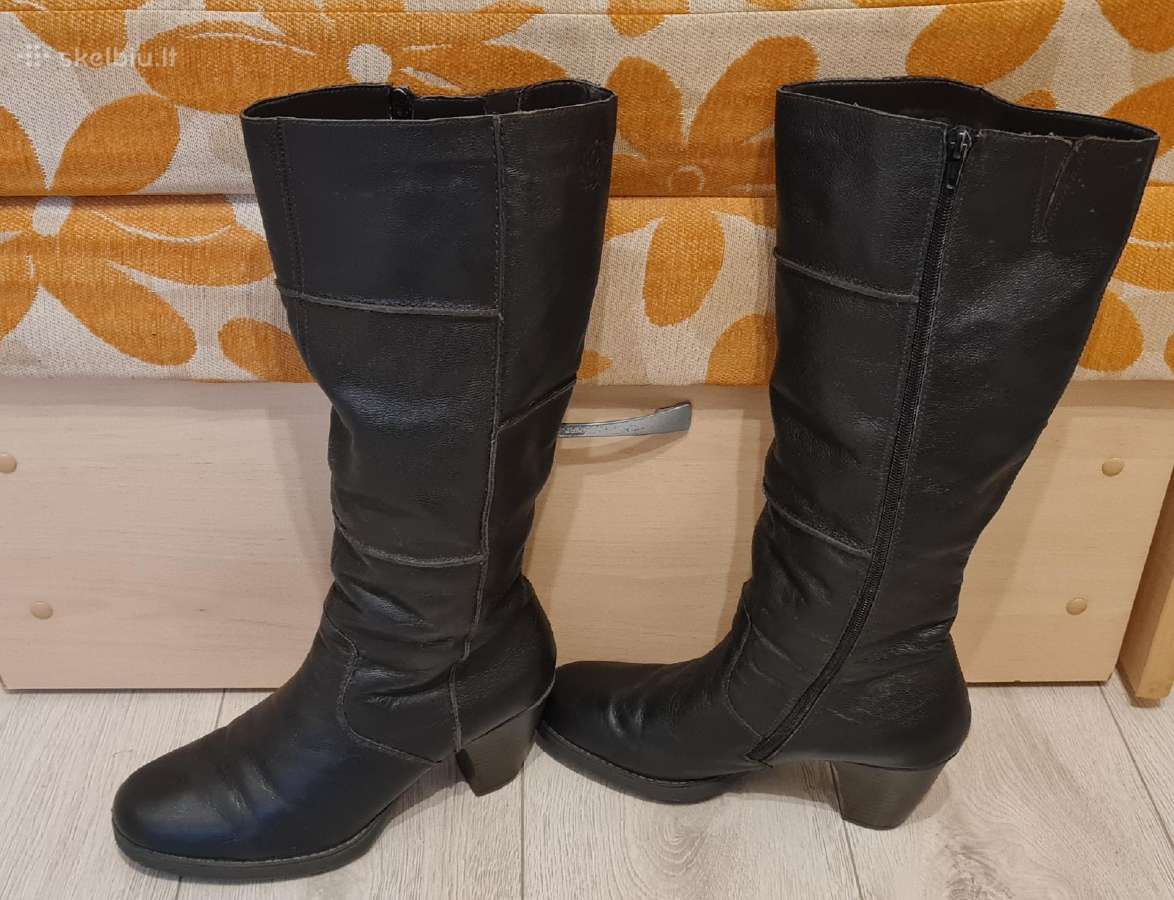 Odiniai žieminiai ilgi batai su vilna. - Skelbiu.lt