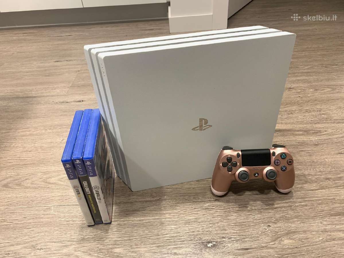 Ps4 Pro 1tb White Cuh-7116b 3 žaidimai Nr11 - Skelbiu.lt