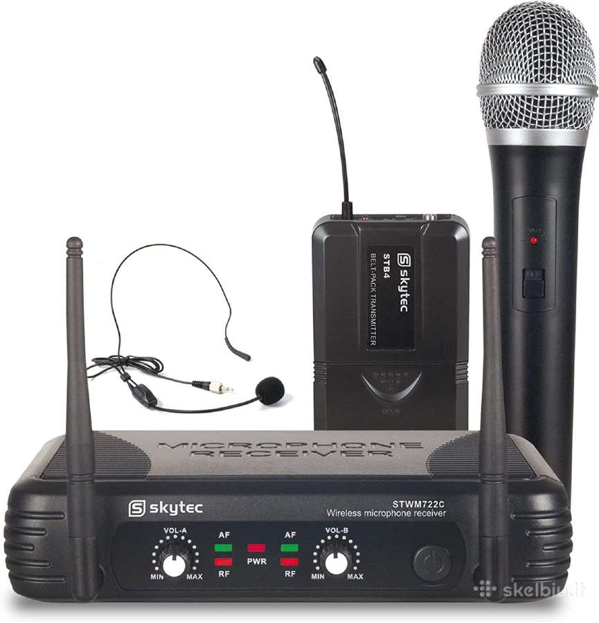 Nauji belaidžiai mikrofonai Skytec Stwm722c - Skelbiu.lt