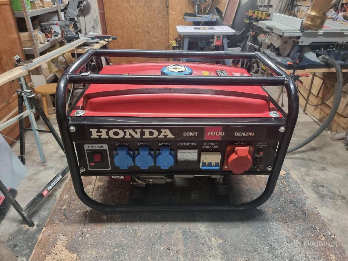 Trifazis generatorius 7 kw Honda Ecmt 7000 benzin - Skelbiu.lt