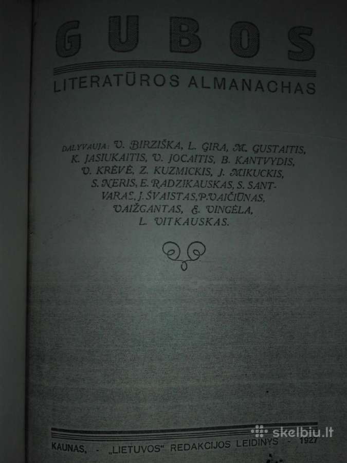 137. Gubos Literatūros Almanachas Biržiška V. - Skelbiu.lt