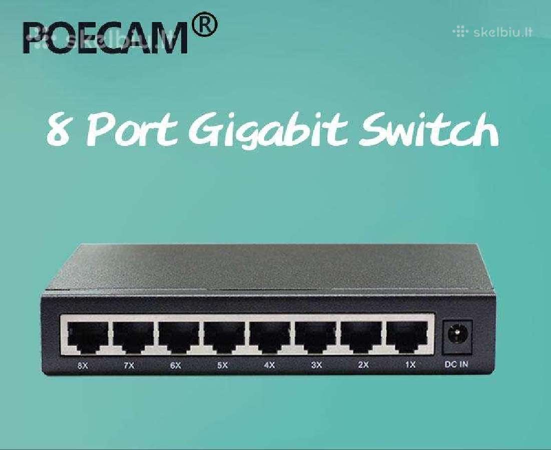 Poecam 8 port gigabit switch komutatorius - Skelbiu.lt